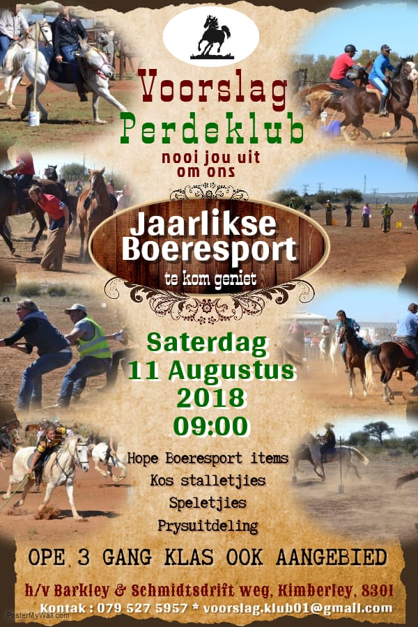 Jaarlikse Boeresport @ Voorslag Perdeklub • Kimberley PORTAL
