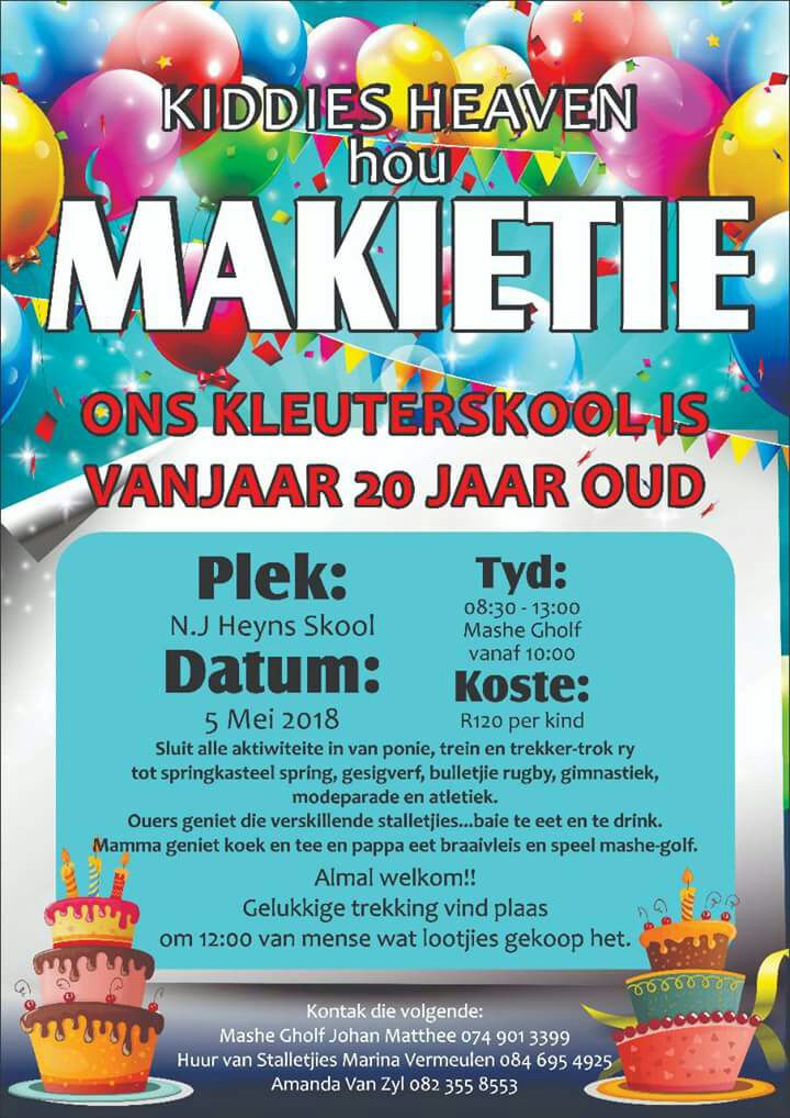 Kiddies Heaven Makietie @ NJ Heyns Kimberley • 2018 • Kimberley CITY PORTAL